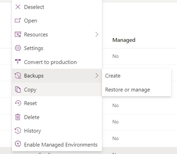 Environments in Power Platform Admin Centre & Backup Environment – GM ...