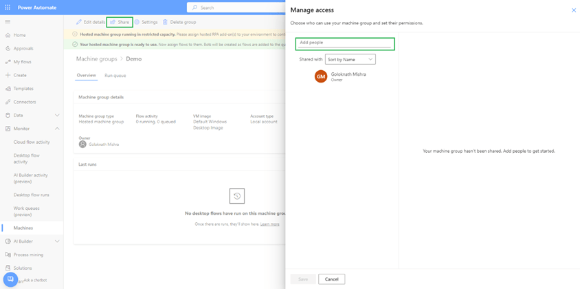 Machine, Machine Groups, Hosted Machine, Hosted Machine Groups in PAD ...