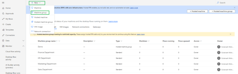 Machine, Machine Groups, Hosted Machine, Hosted Machine Groups in PAD ...